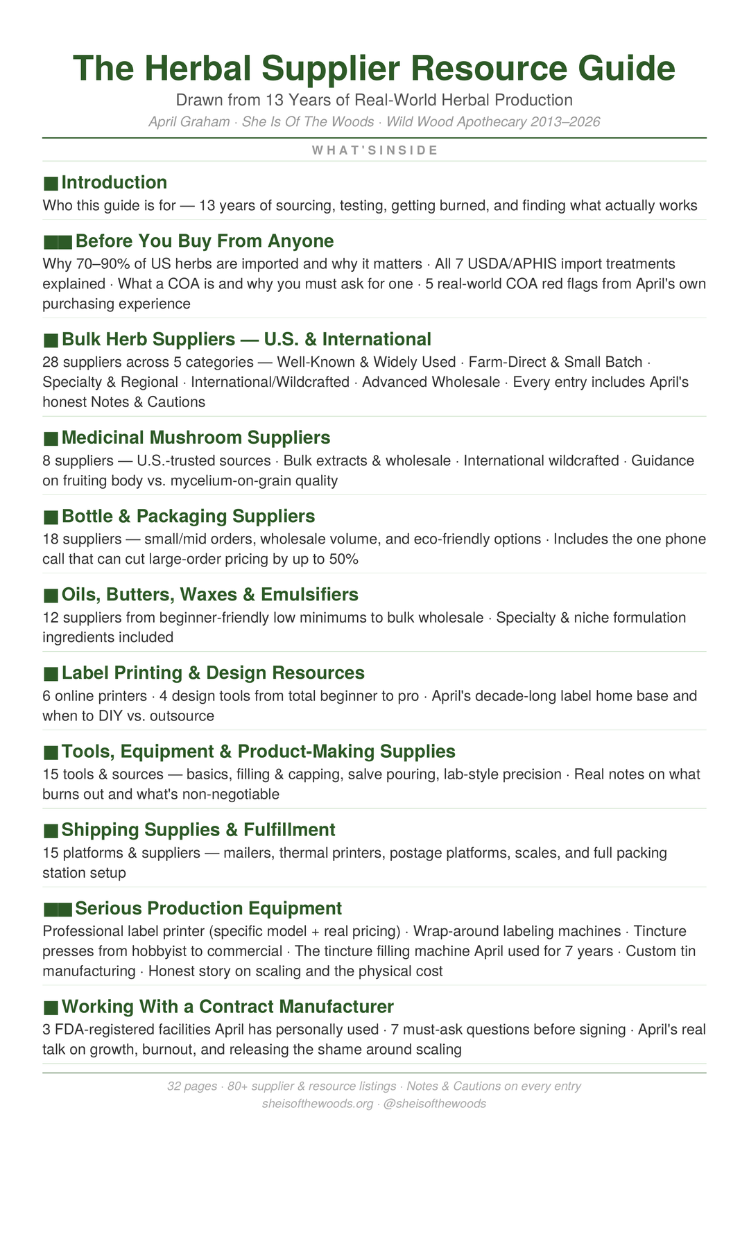 The Herbal Supplier Resource Guide – She Is Of The Woods